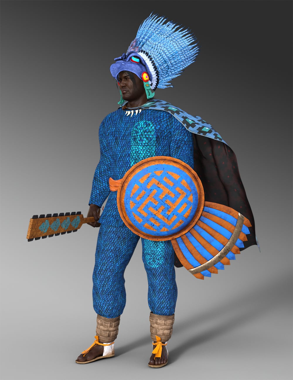 dForce Aztec Eagle Warrior Outfit Textures | Daz 3D