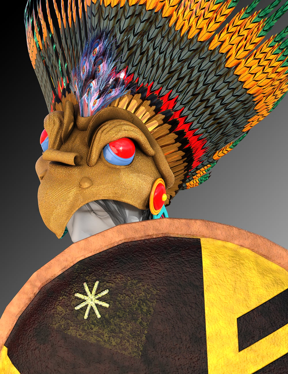 dForce Aztec Eagle Warrior Outfit Textures | Daz 3D