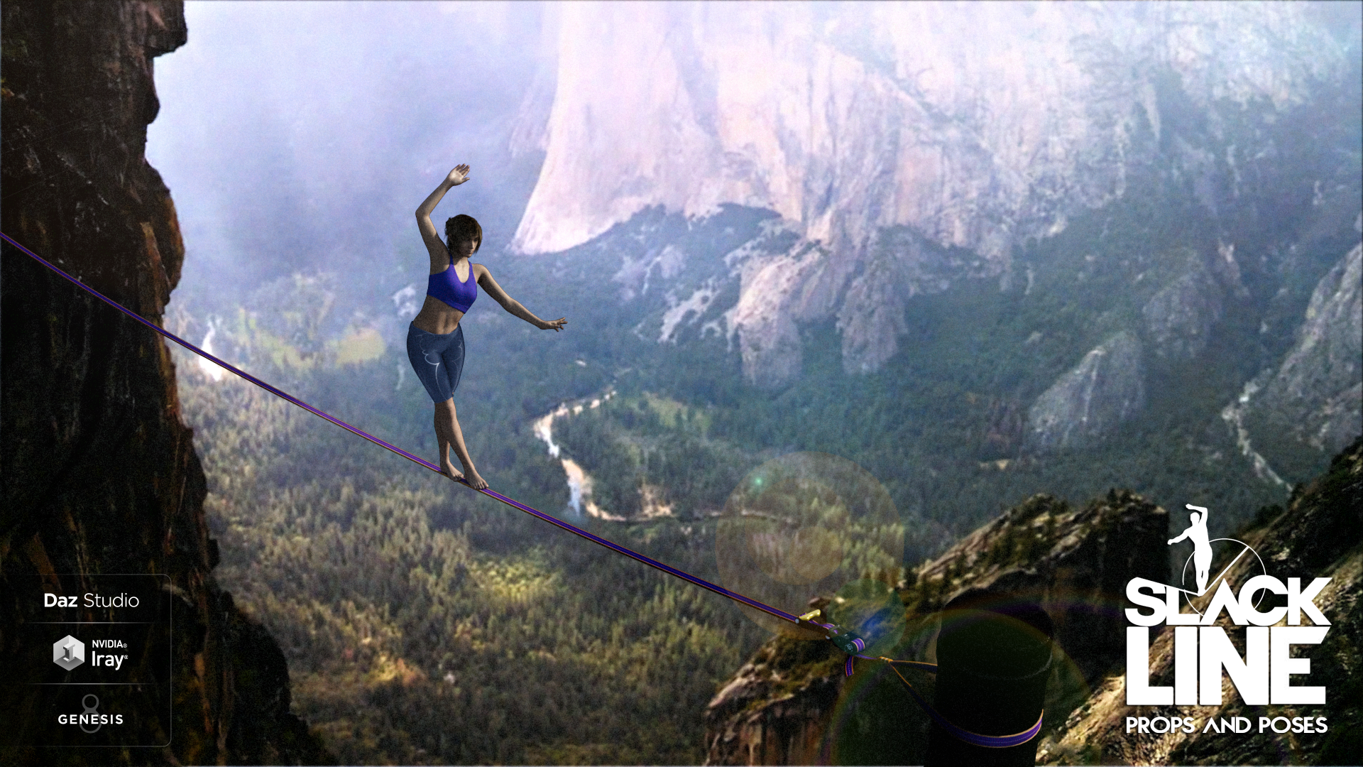Slackline and Poses for Genesis 8 | Daz 3D