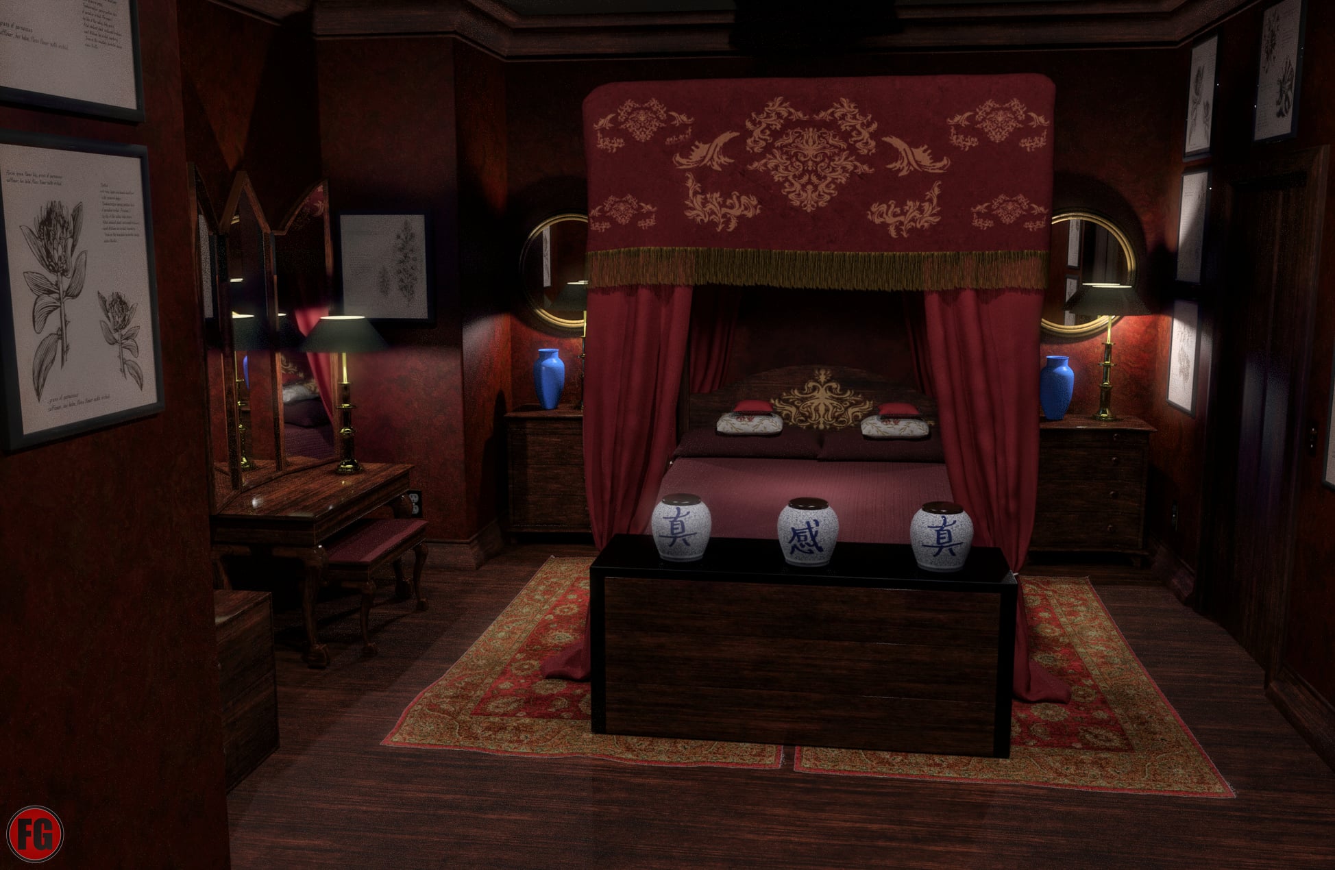 FG Fancy Asian Hotel Room | Daz 3D