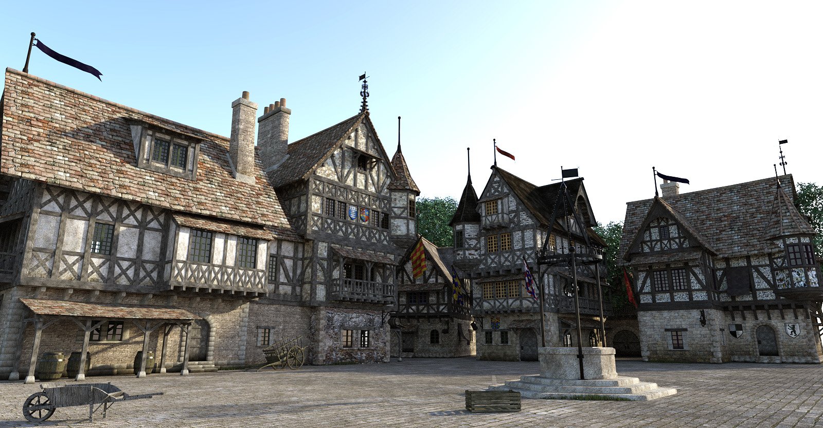 Modular Medieval Village | Daz 3D