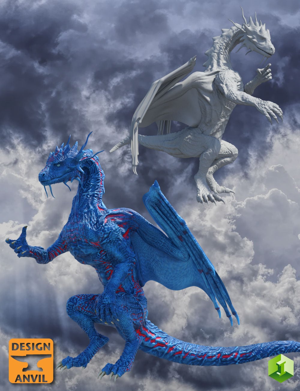 DA Blue Dragon HD for Daz Dragon 3 | Daz 3D