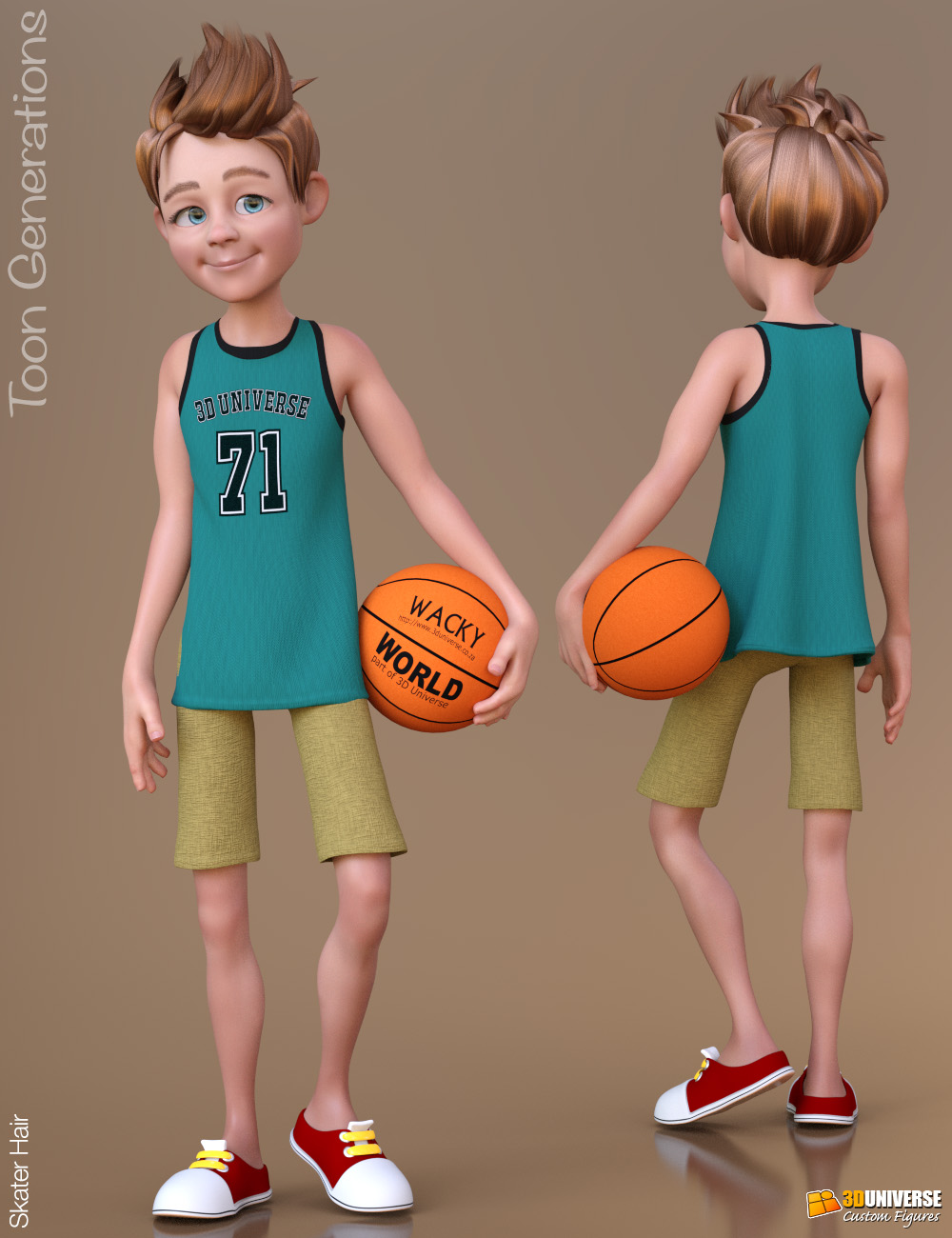 Toon Generations Hair for Genesis 8 Male(s) | Daz 3D