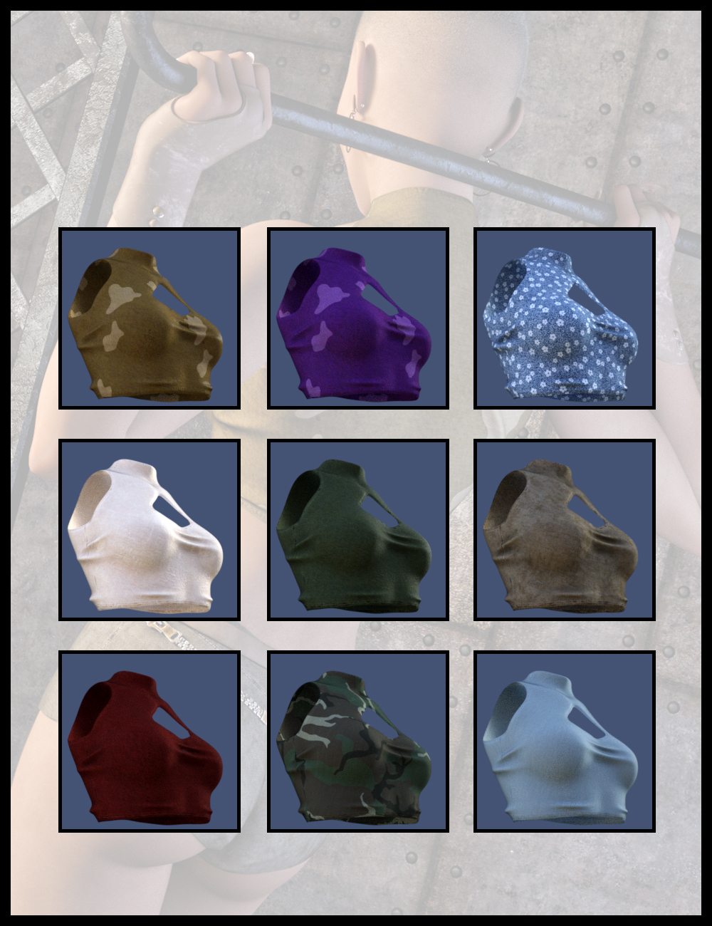 Adventure Textures for dForce Latex Outfit | Daz 3D