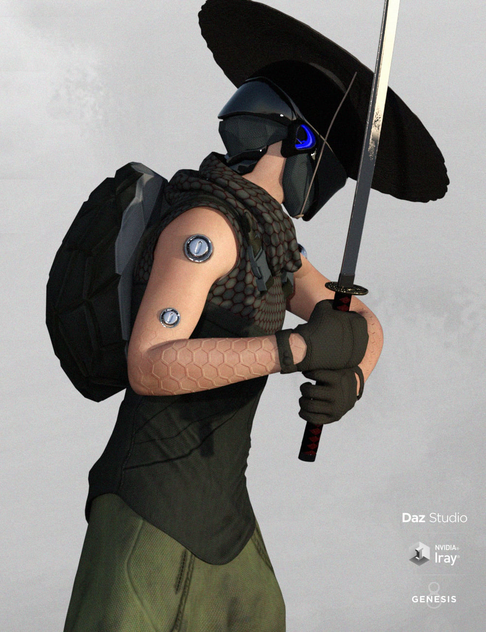 Dystopian Ninja Outfit for Genesis 8 Male(s) | Daz 3D