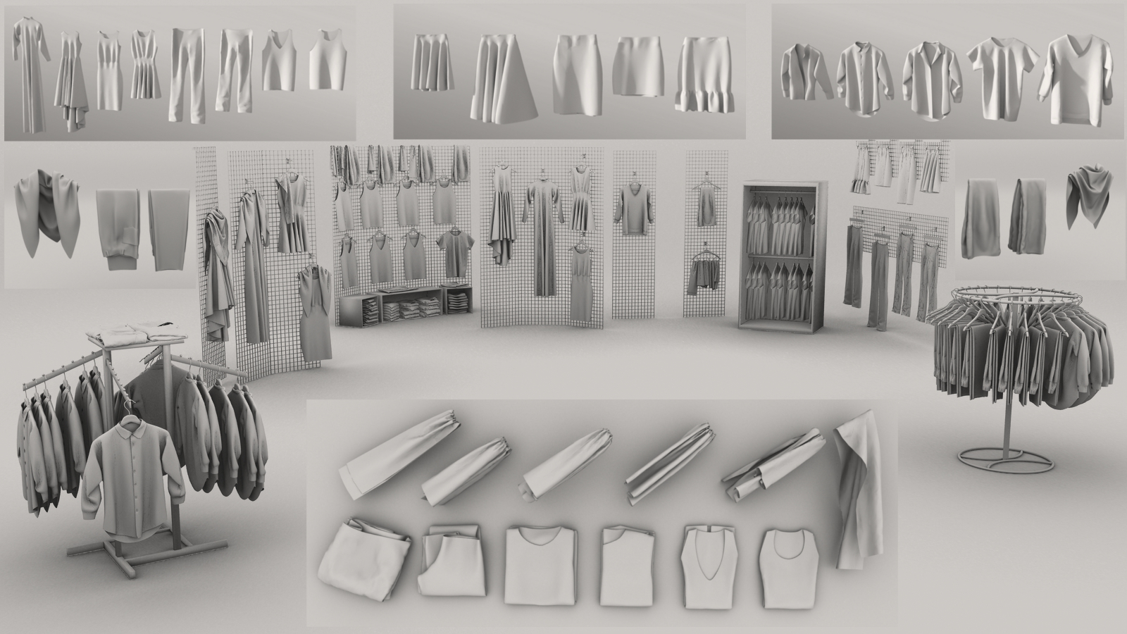 Hang It Up Storefront and Storefront Fillers | Daz 3D