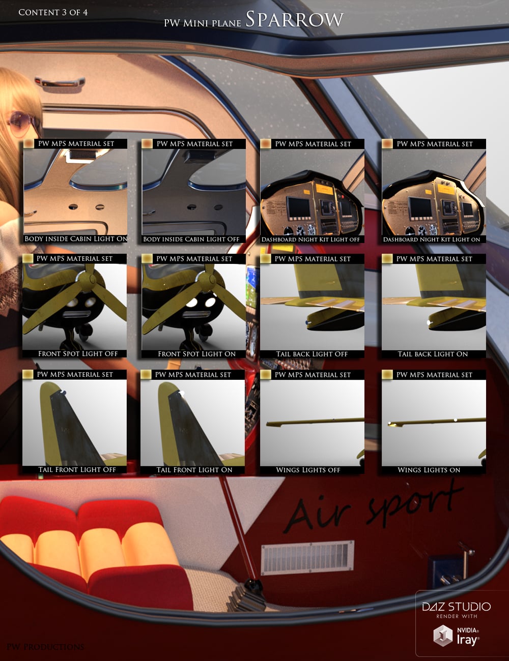 PW Mini Plane Sparrow | Daz 3D