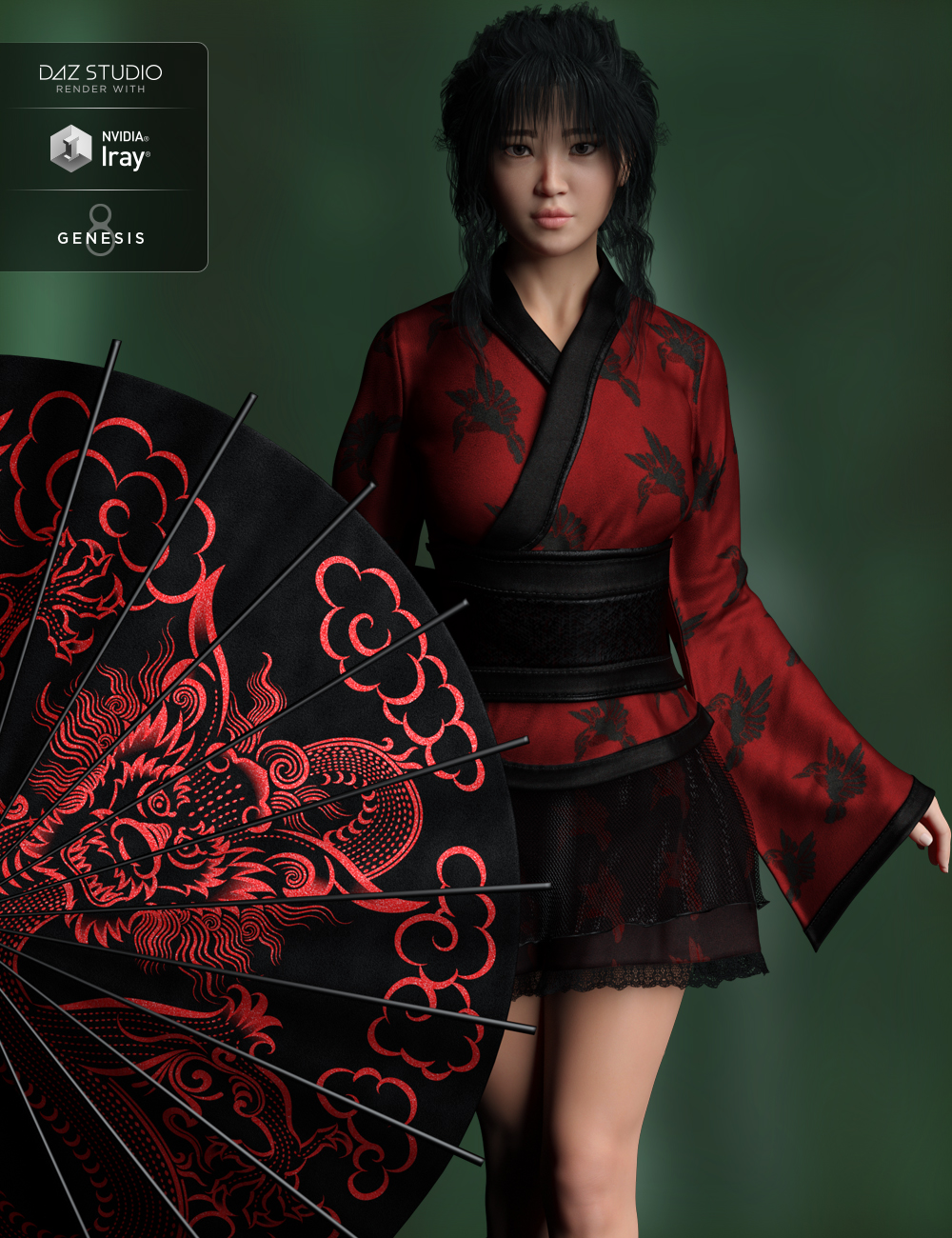 HP Zhi Ruo and Parasol for Mei Lin 8 | Daz 3D