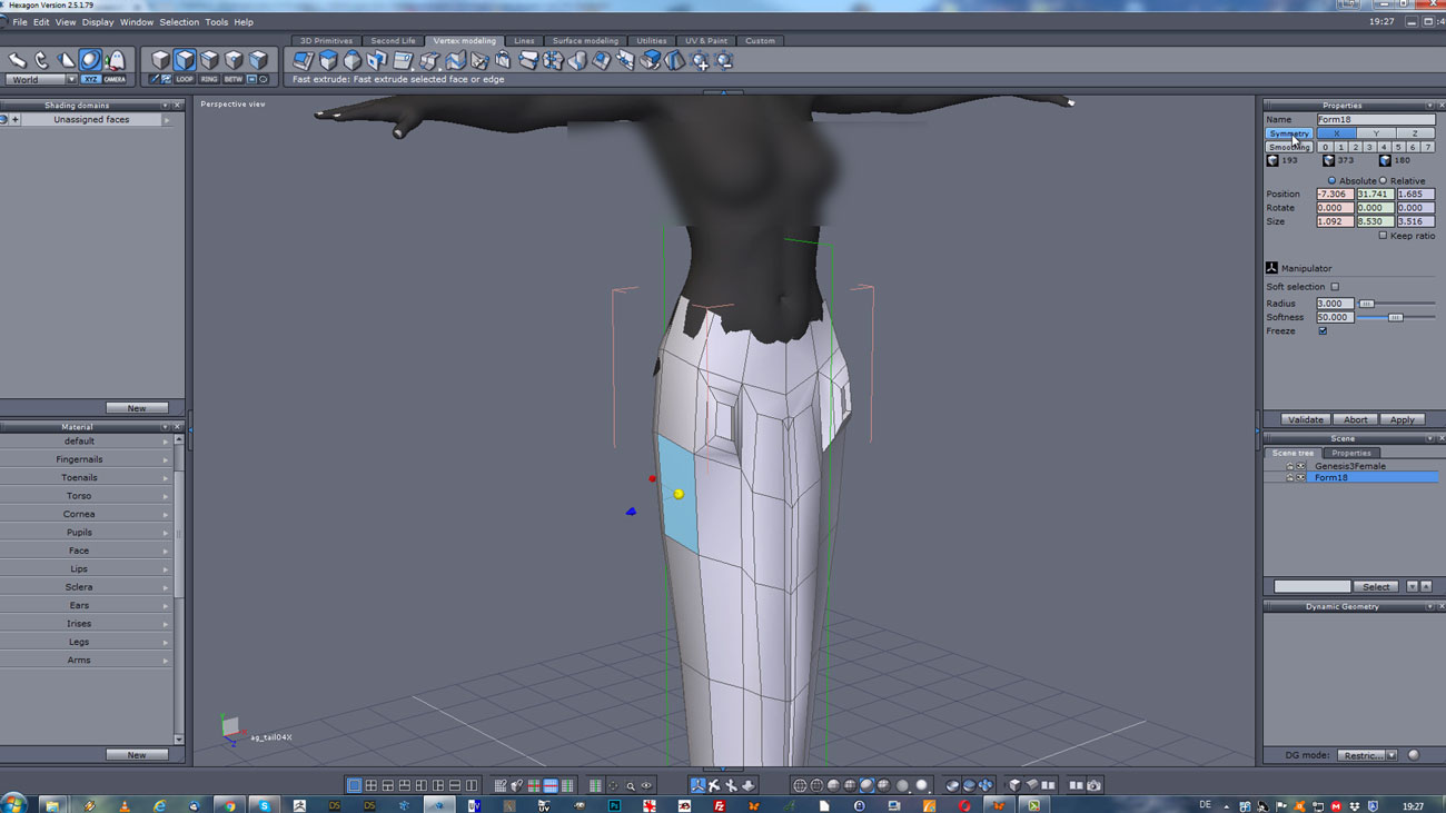 Submerged inside Hexagon and Daz Studio - Part 2: Modeling the Tail and ...