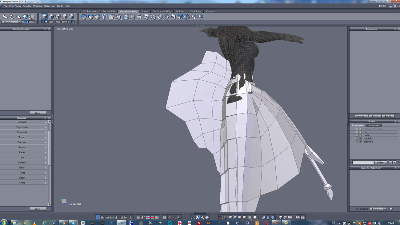 Submerged inside Hexagon and Daz Studio - Part 2: Modeling the Tail and ...