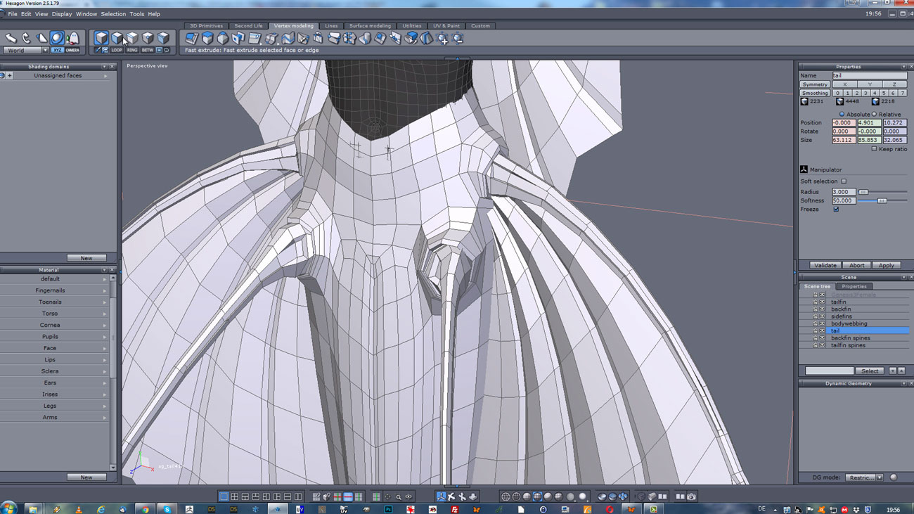 Submerged inside Hexagon and Daz Studio - Part 2: Modeling the Tail and ...