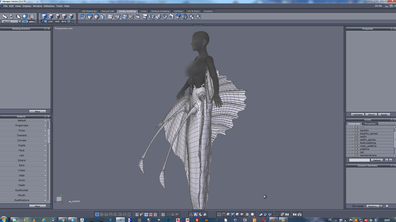 Submerged inside Hexagon and Daz Studio - Part 2: Modeling the Tail and ...