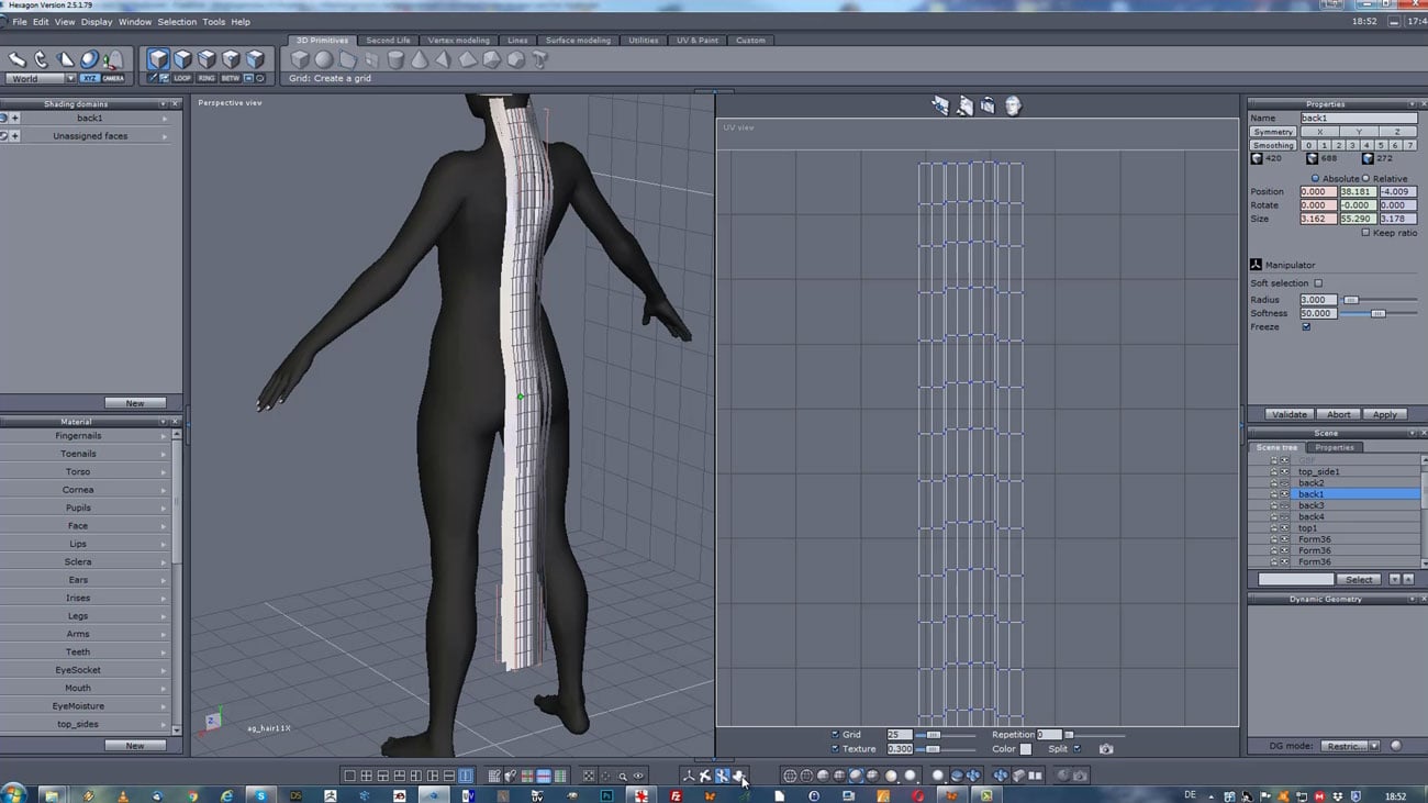 Submerged inside Hexagon and Daz Studio - Part 4: Modeling the Hair ...