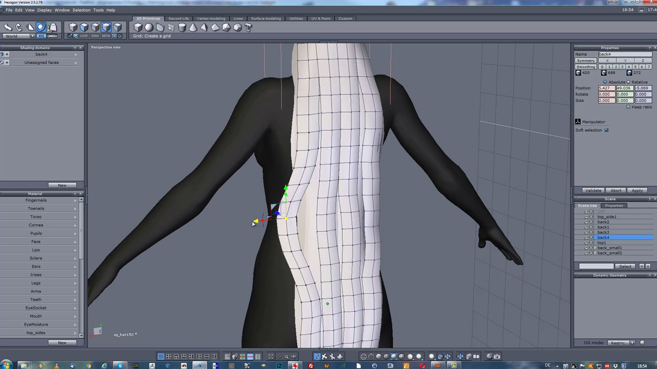 Submerged inside Hexagon and Daz Studio - Part 4: Modeling the Hair ...