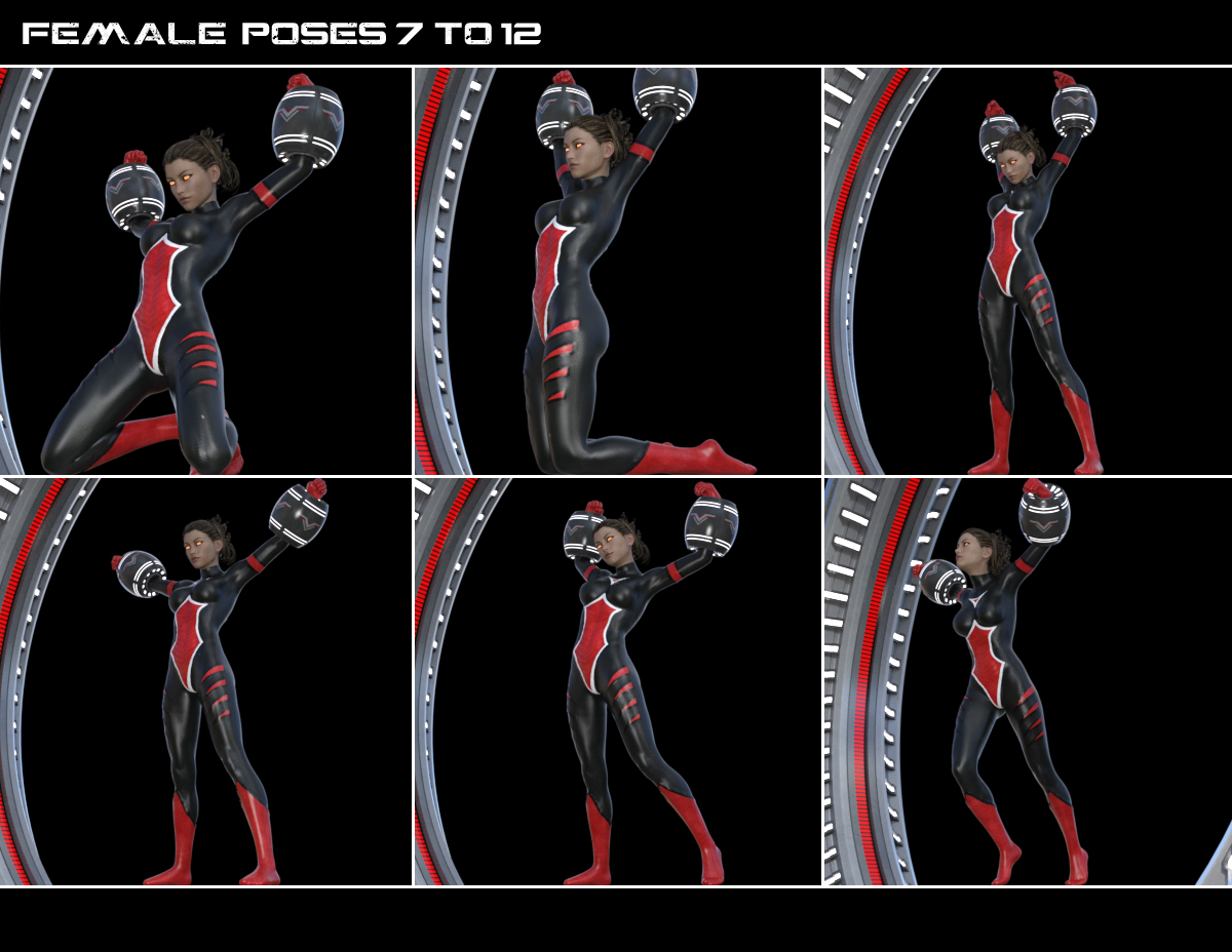 FM Superhero Prison Poses for Genesis 3 and 8 | Daz 3D