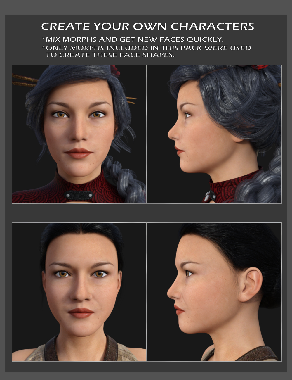 Face Shape Merchant Resource for Genesis 3 Female | Daz 3D