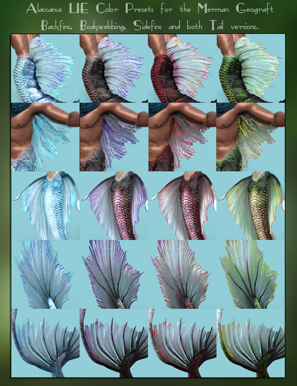 Alascanus Merman for Genesis 8 Male(s) plus Mertail and Fins | Daz 3D