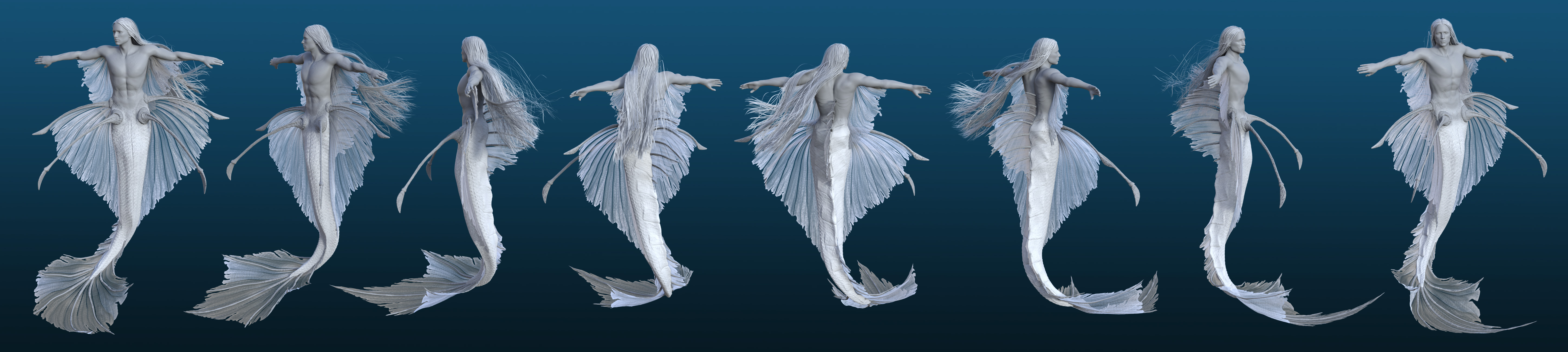 Alascanus Merman for Genesis 8 Male(s) plus Mertail and Fins | Daz 3D