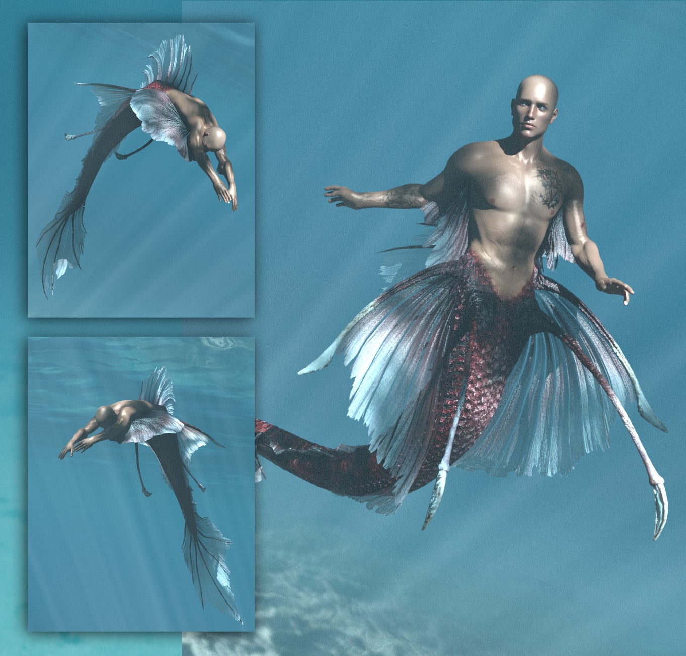 Alascanus Merman Poses and Pose Control | Daz 3D