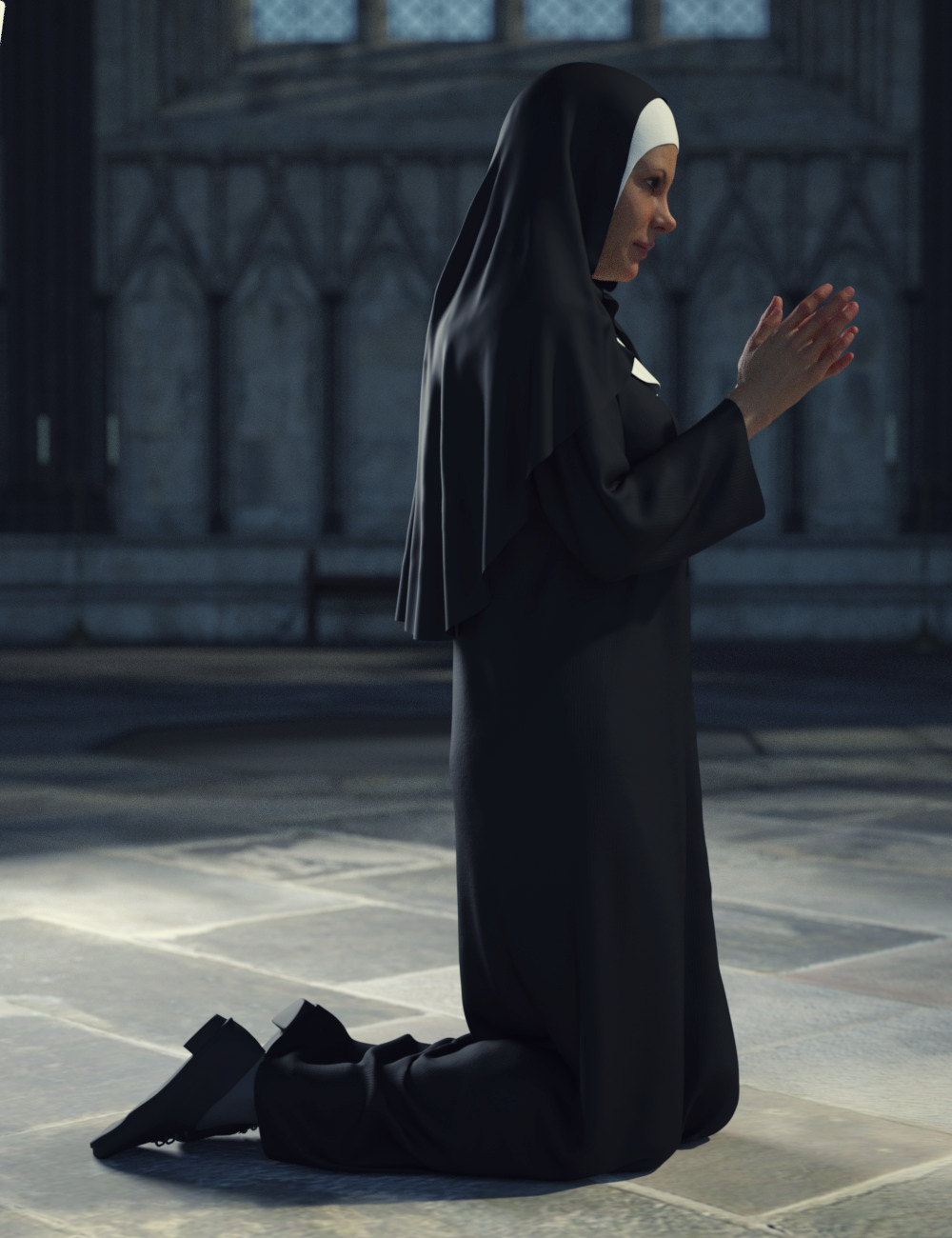 dForce Nun Costume for Genesis 8 Female(s) | Daz 3D
