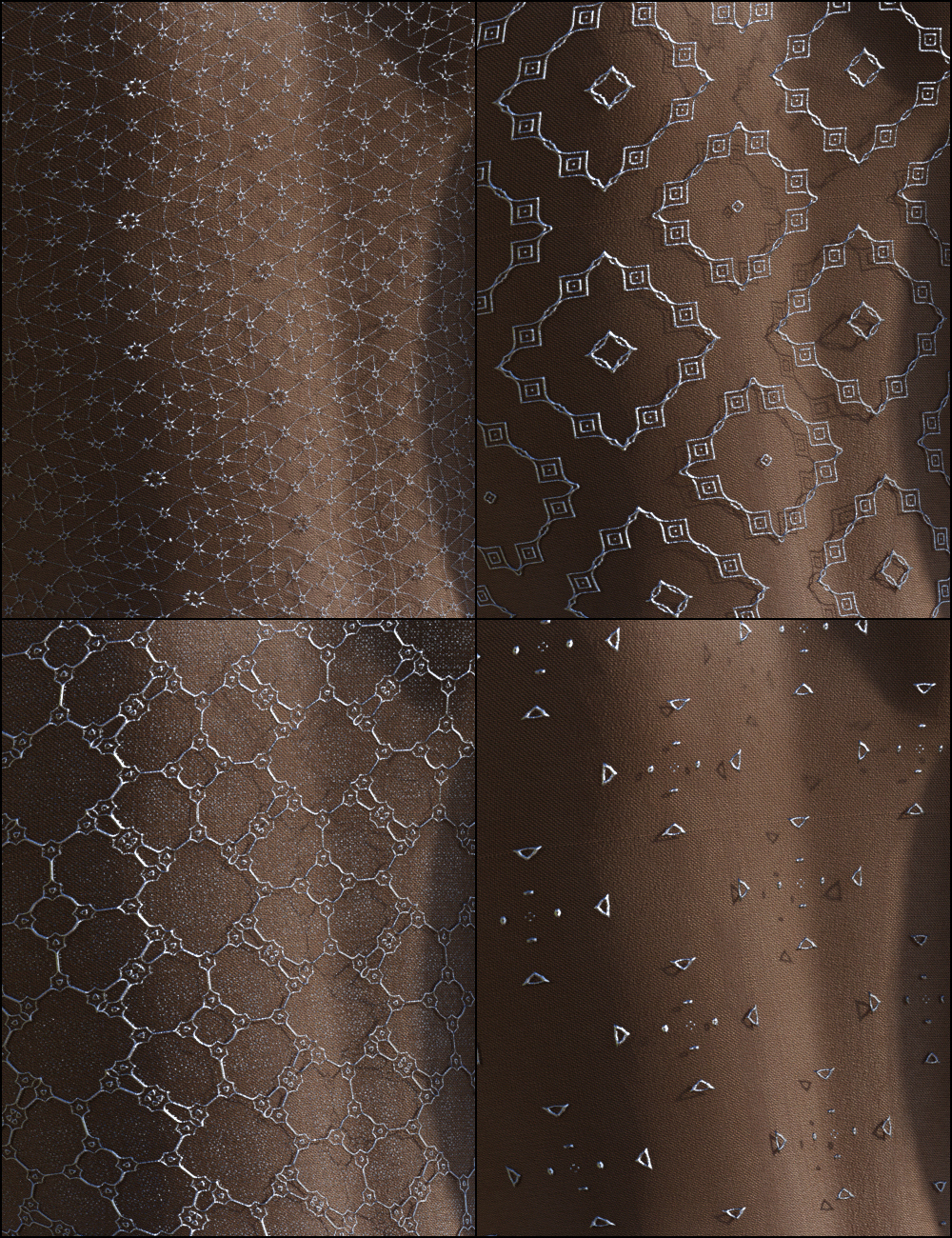 MMX Metallic Lace Shaders for Iray | Daz 3D