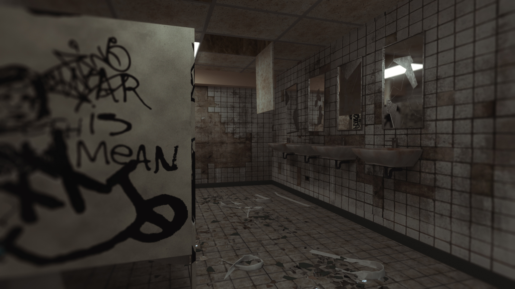 Grungy High School Restroom | Daz 3D