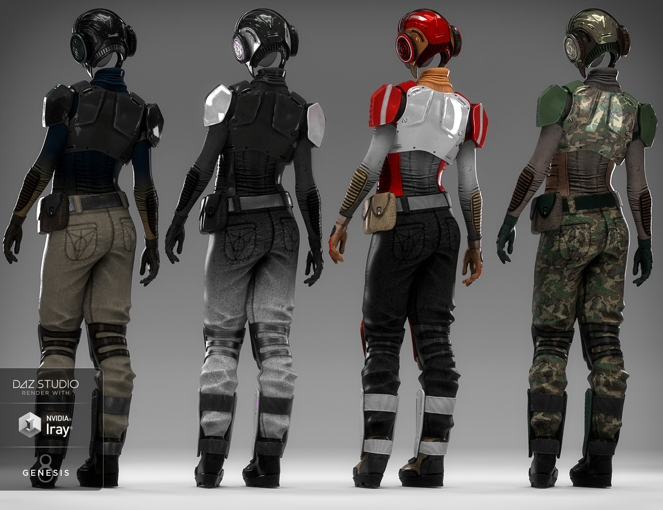 Sci-Fi Battle Outfit Textures | Daz 3D