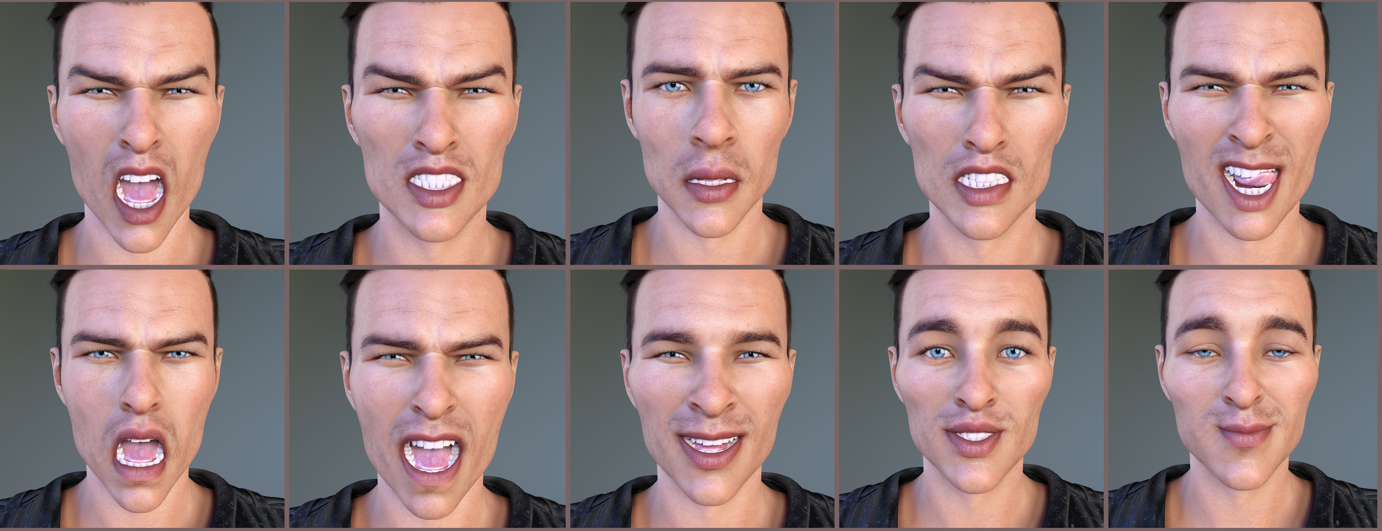 Z All Man Dialable and One-Click Expressions for Nix 8 | Daz 3D