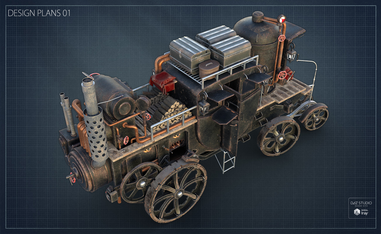 Steam Powered Carriage | Daz 3D
