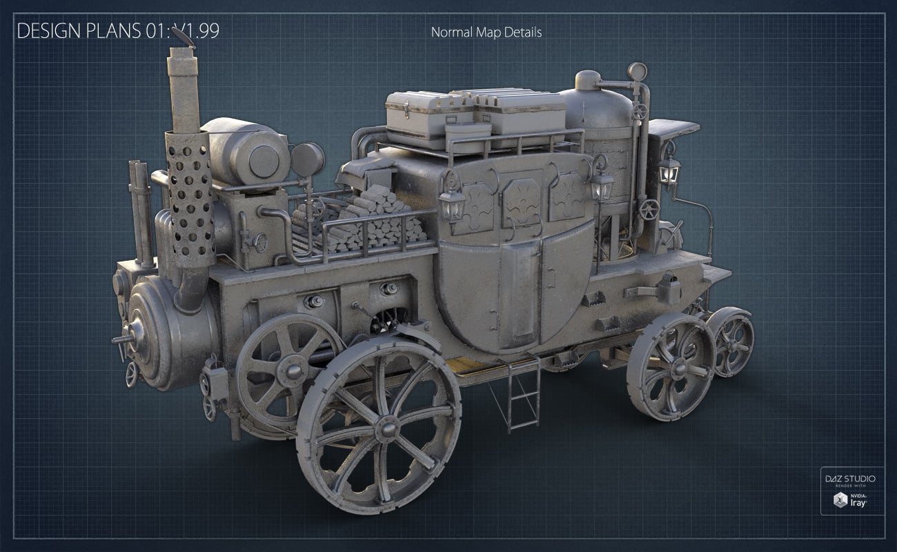 Steam Powered Carriage | Daz 3D