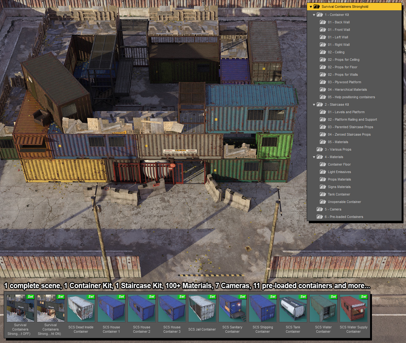 Survival Container Stronghold | Daz 3D
