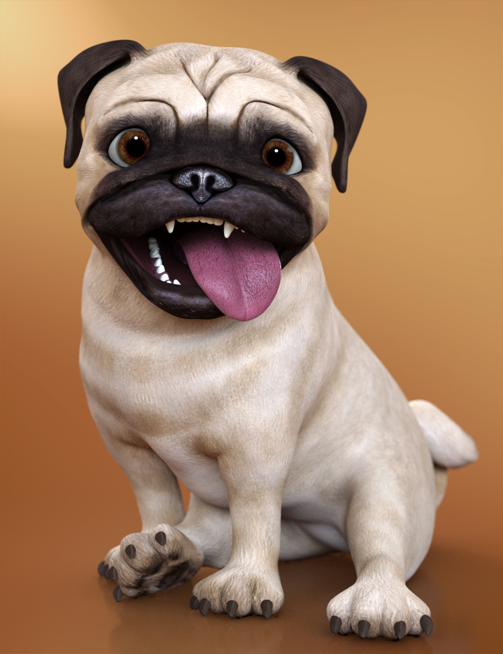 Pugsley the Stylized Pug | Daz 3D