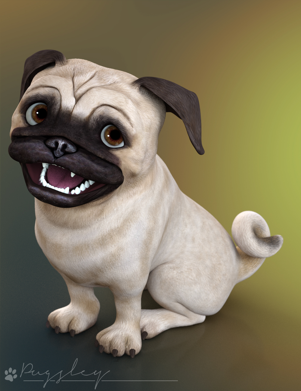 Pugsley the Stylized Pug | Daz 3D