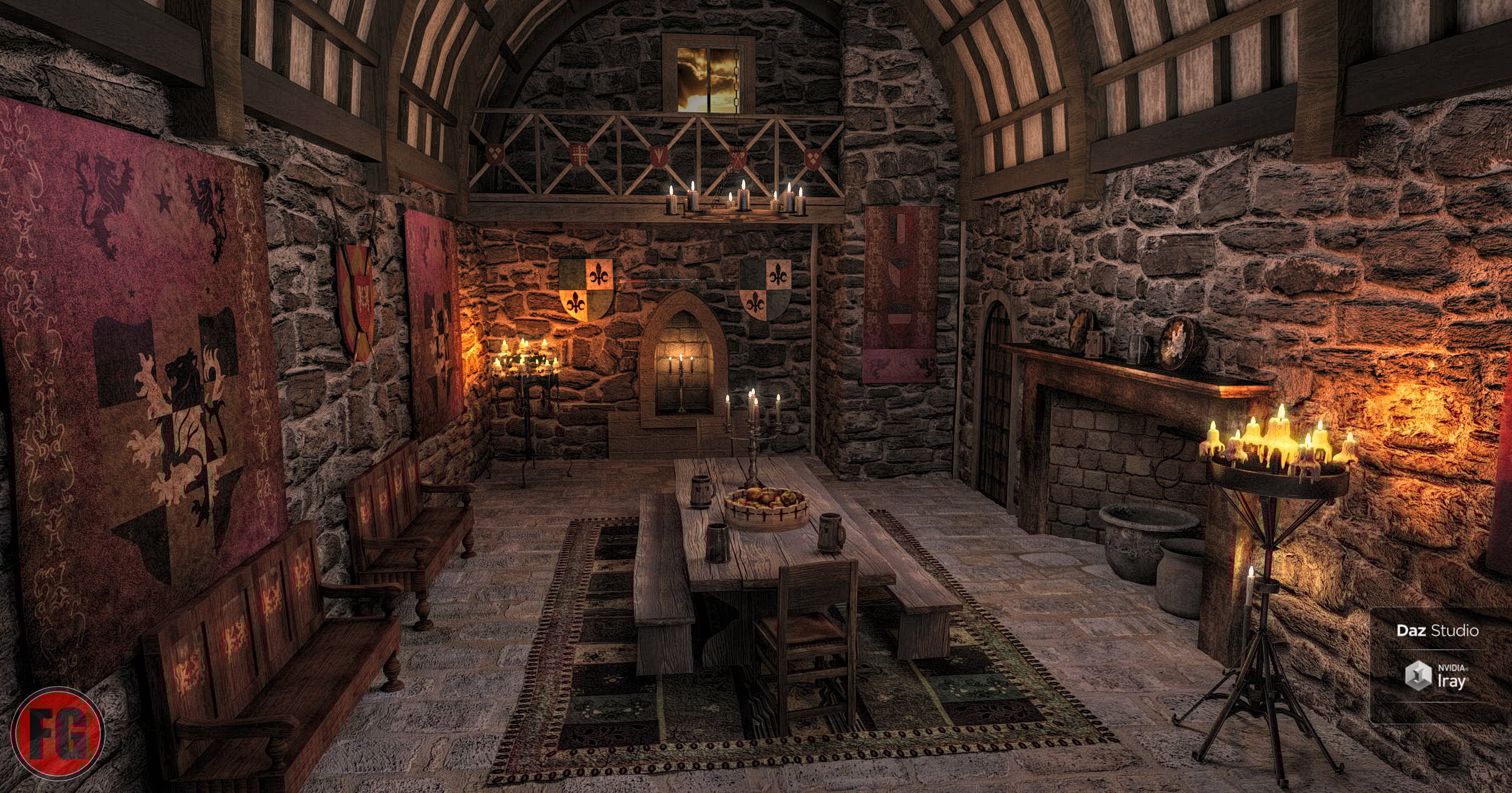 FG Medieval Dining Hall | Daz 3D