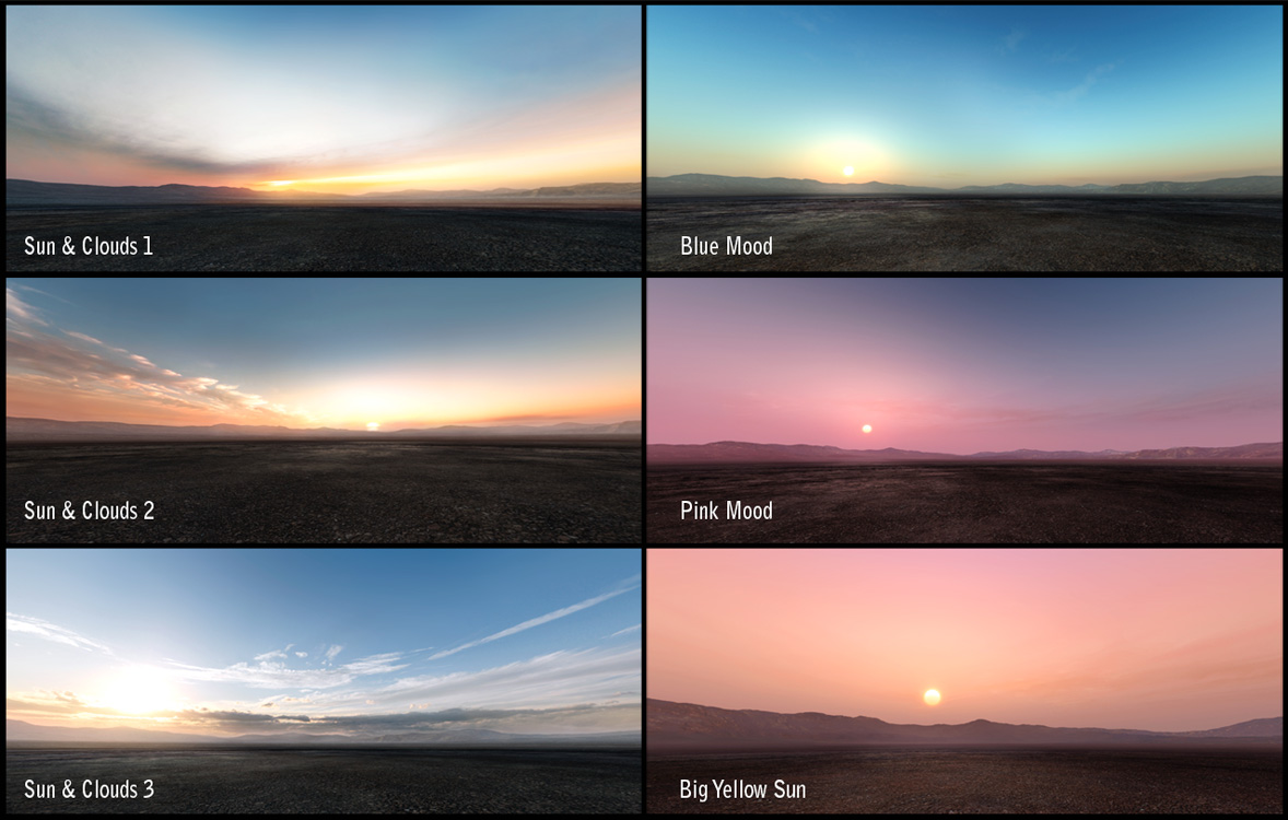 Iray HDRI Hazy Sunsets and Desert | Daz 3D