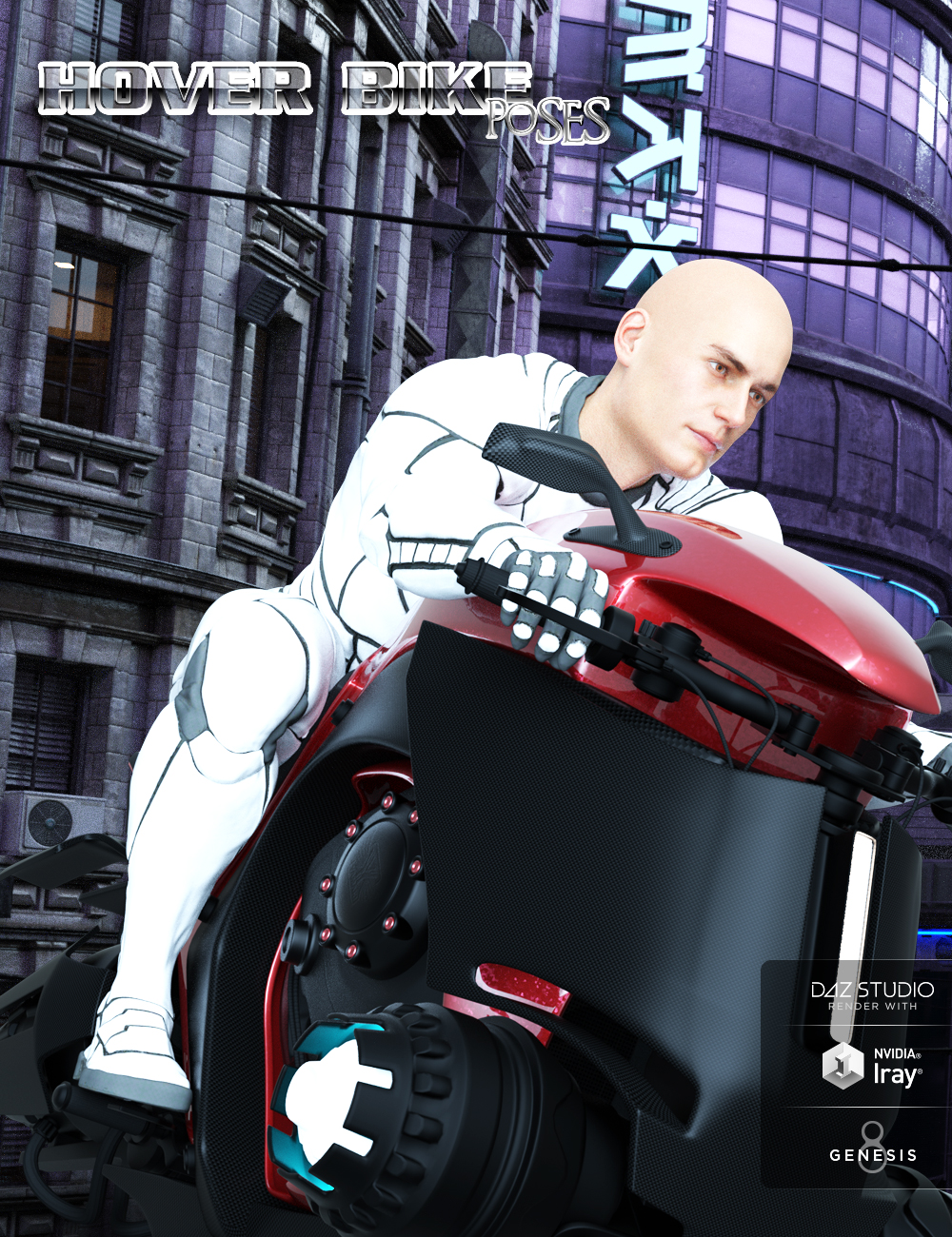 Hoverbike Poses for Genesis 8 Male(s) | Daz 3D
