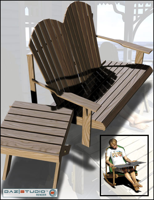 Adirondack Furniture Set | Daz 3D
