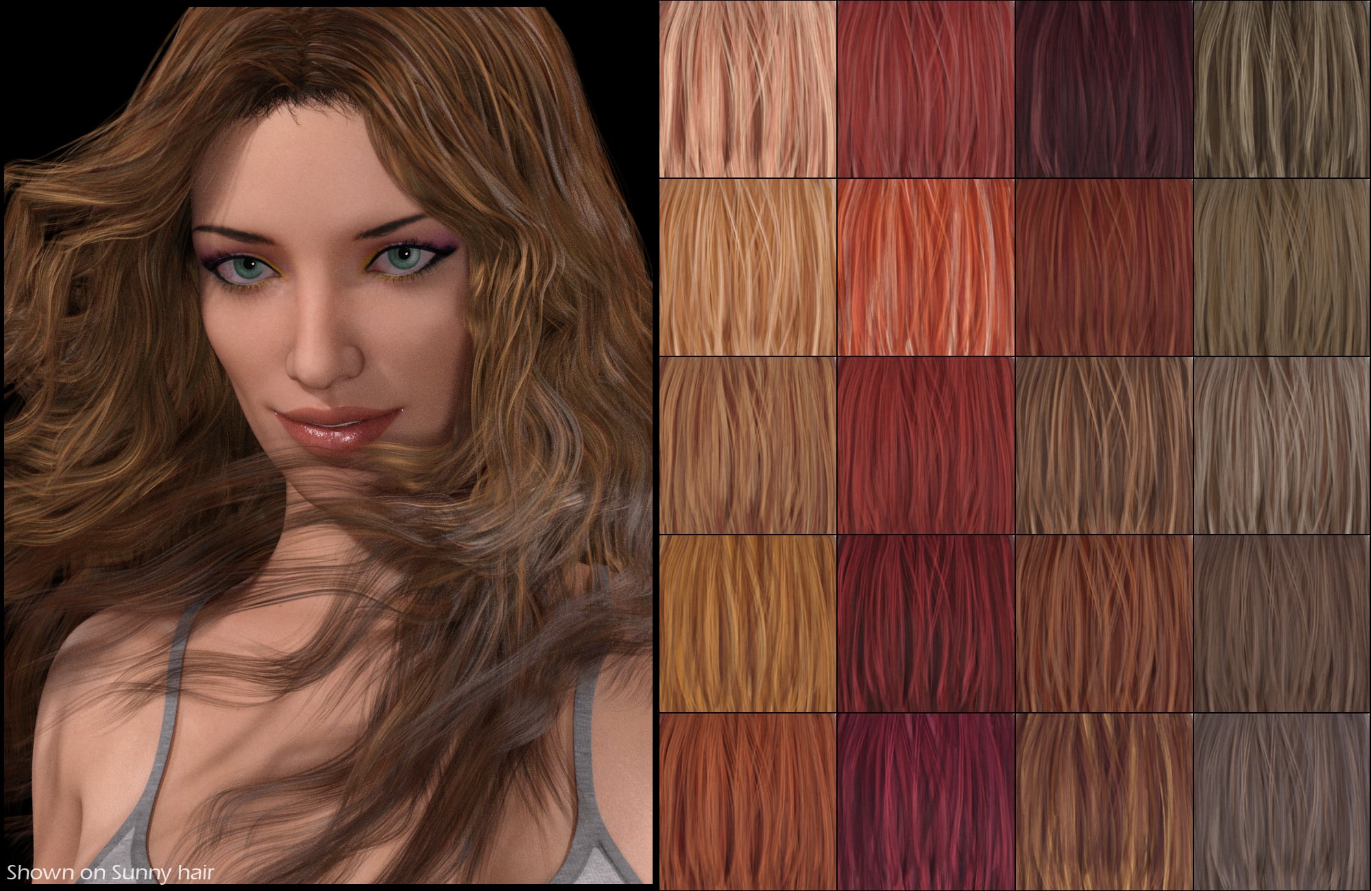 IDG Iray Selectable Hair Color Shader | Daz 3D