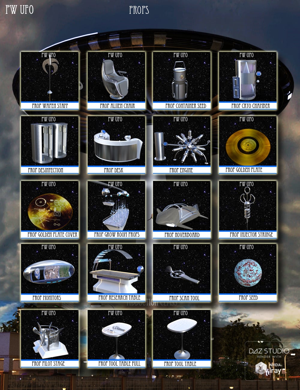 PW UFO Abduction Class | Daz 3D