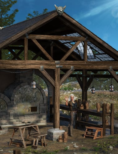 Muelsfell Modular Medieval Kiln & Workshop | Daz 3D