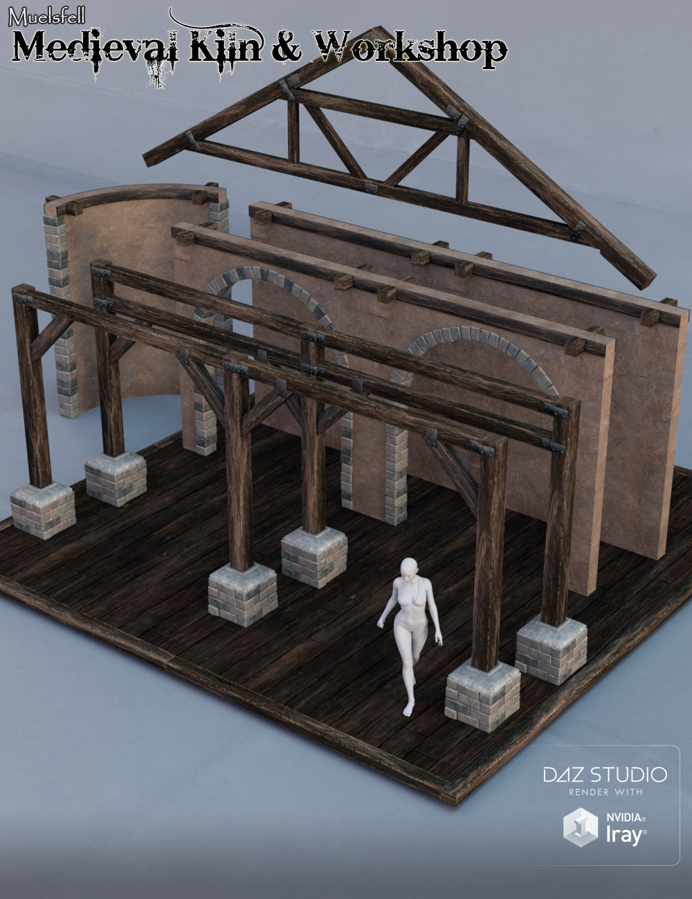 Muelsfell Modular Medieval Kiln & Workshop | Daz 3D