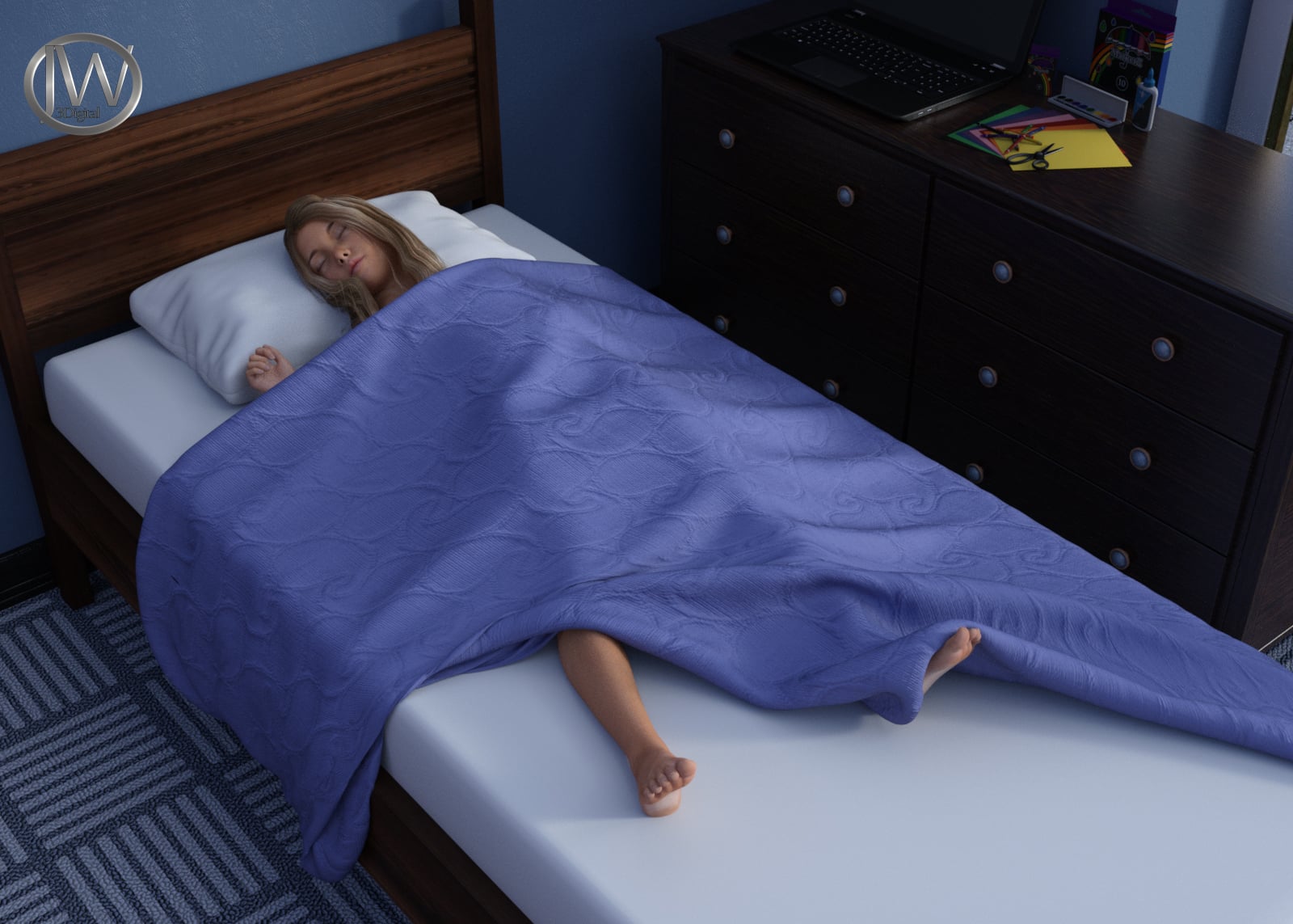 dForce JW Classic Bed | Daz 3D