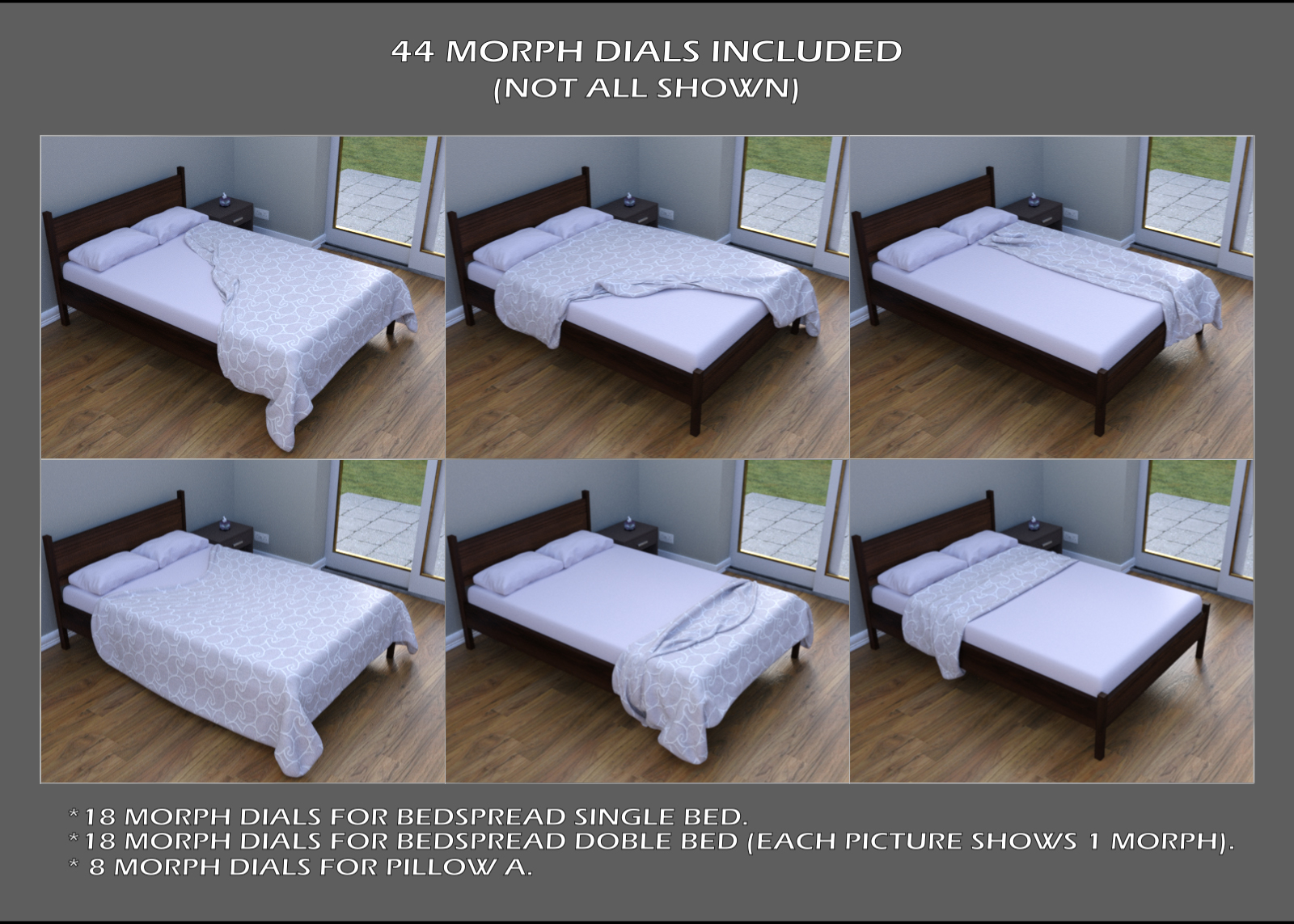 dForce JW Classic Bed | Daz 3D