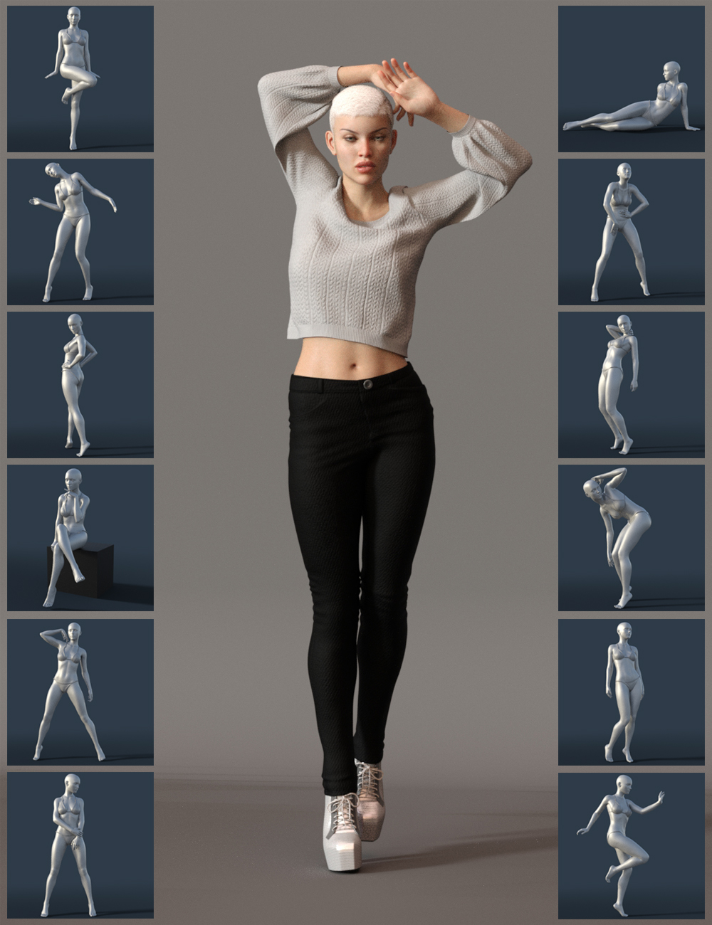 Fashion Editorial Poses and Expressions for Genesis 8 Female | Daz 3D