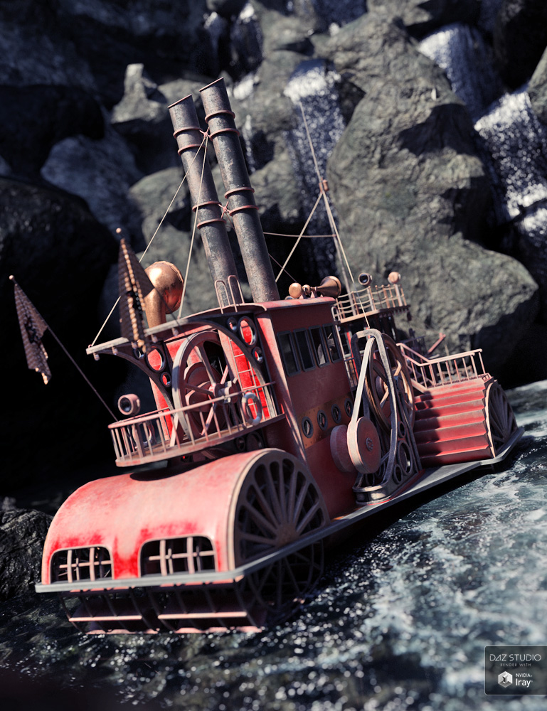 Steampunk Paddle Boat | Daz 3D