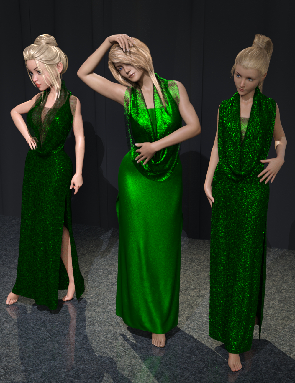 dForce Cowled Gown for Genesis 8 Female(s) | Daz 3D