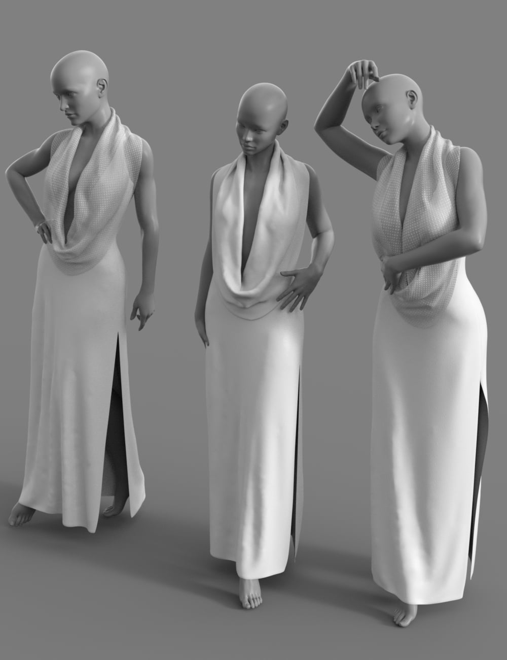 dForce Cowled Gown for Genesis 8 Female(s) | Daz 3D