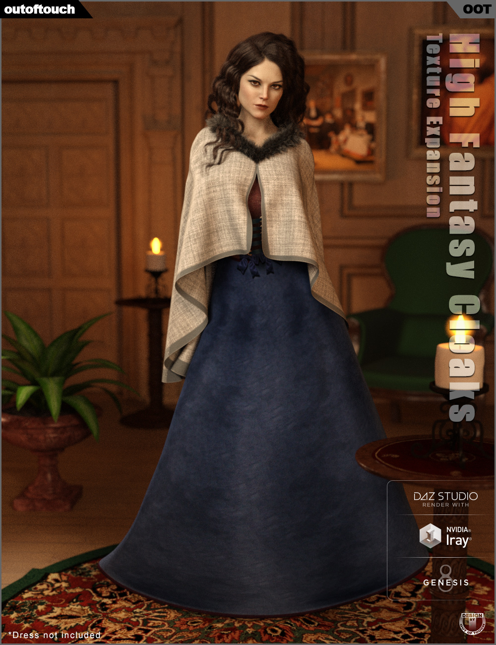 dForce High Fantasy Cloaks Texture Expansion | Daz 3D