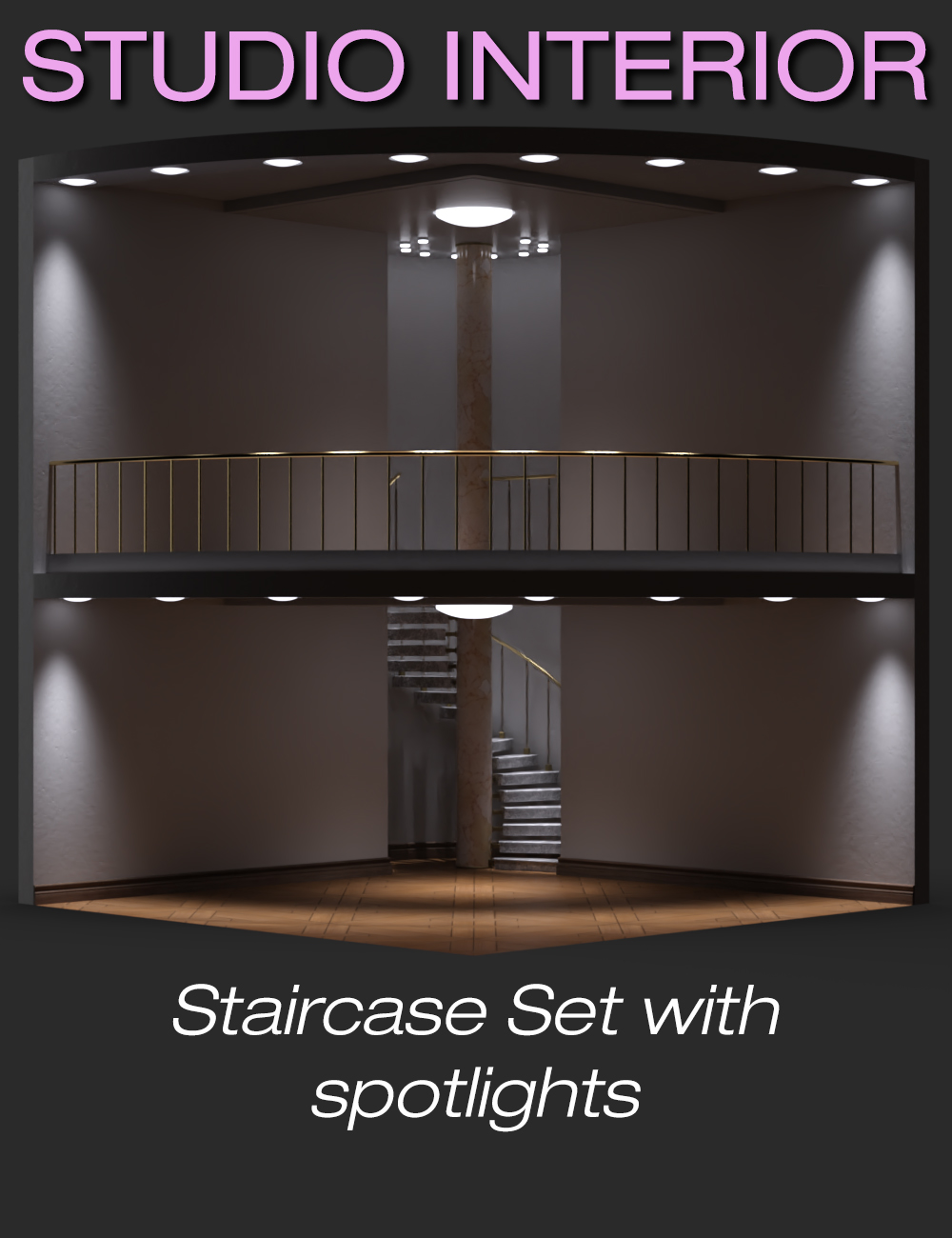 S3D Staircase Studio Interior Sets, Props and HDRI Lights | Daz 3D
