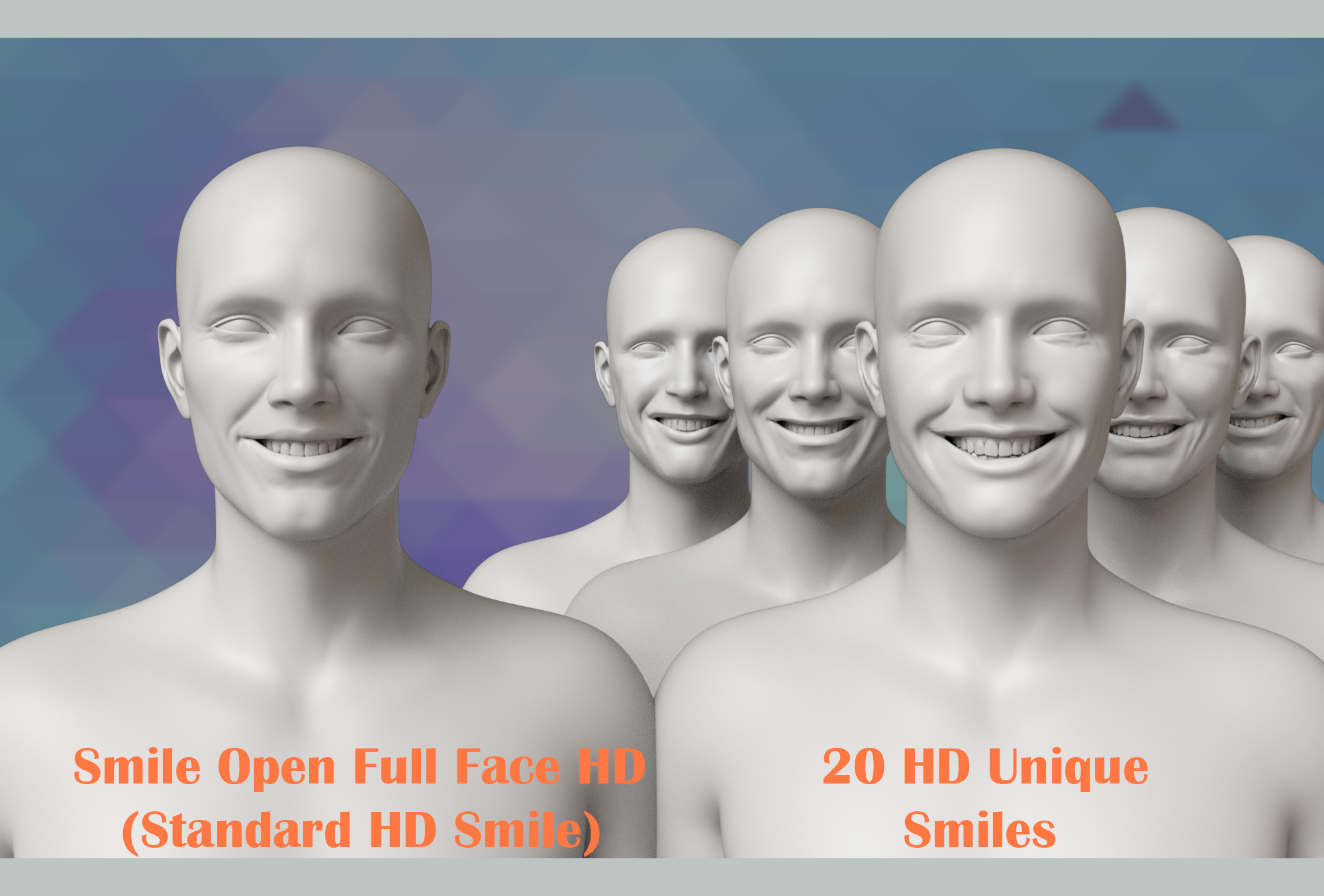 20 Unique Smiles HD for Genesis 8 Male(s) | Daz 3D